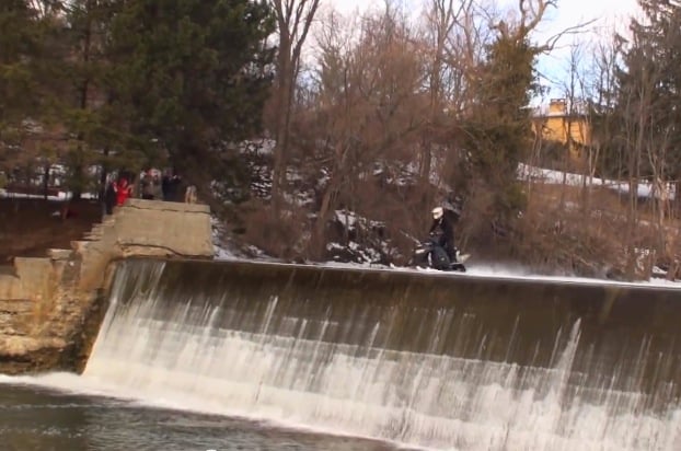 Dam Jumping on a Snowmobile! - Unofficial Networks