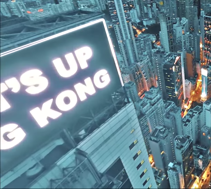 Urban Rooftop Explorers Hijack Billboard in Hong Kong - Unofficial Networks