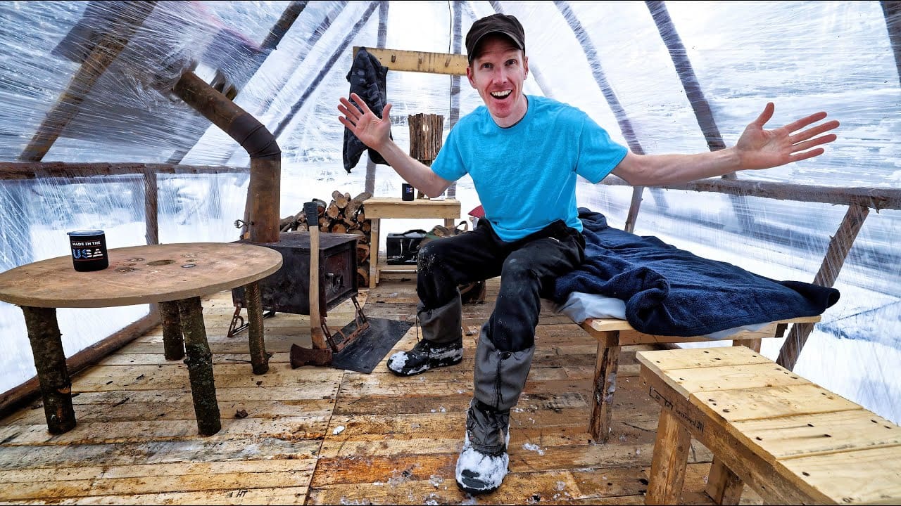 DIY: How To Build A $25 Winter Cabin (Cedar Poles & Plastic Wrap ...