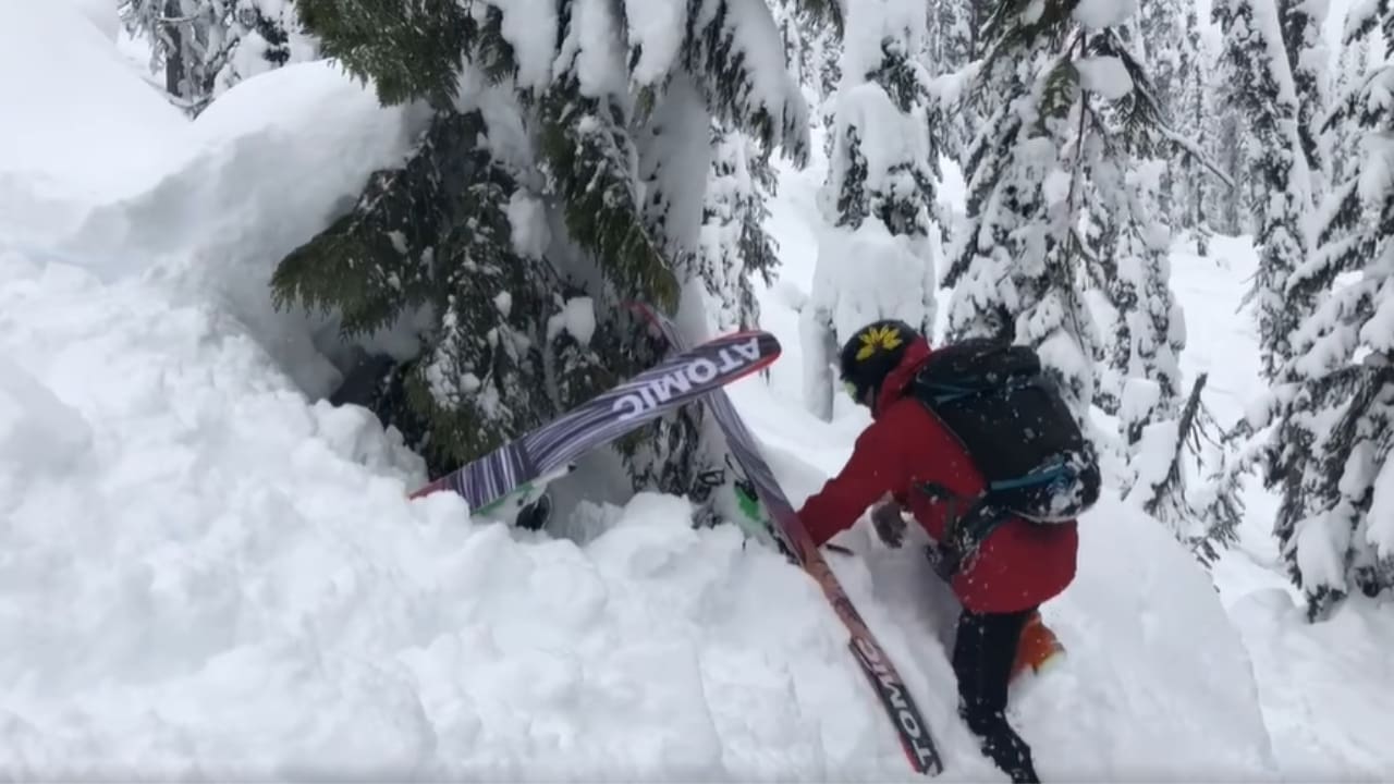 Ski Patrollers Demonstrate Proper Tree Well Rescue Technique ...