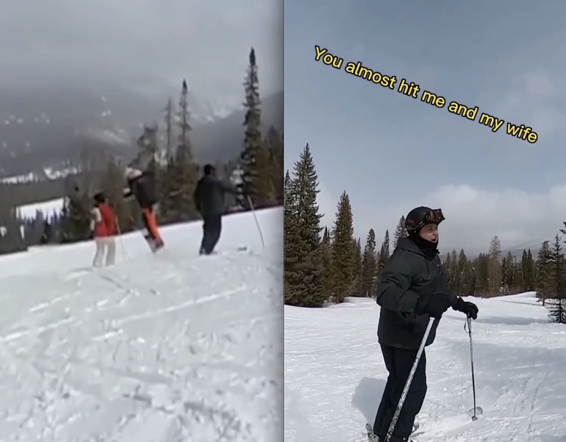 Snowboarder Called Out For Intentionally Jumping Through Skier Couple - Unofficial Networks