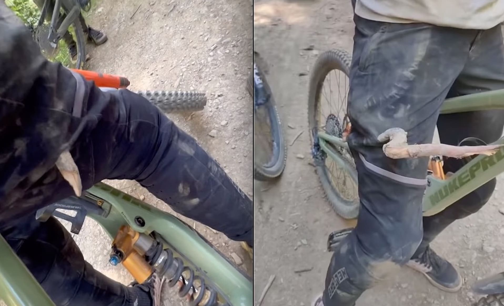 VIDEO: Mountain Biker Smiles After Nearly Getting Impaled By Stick ...