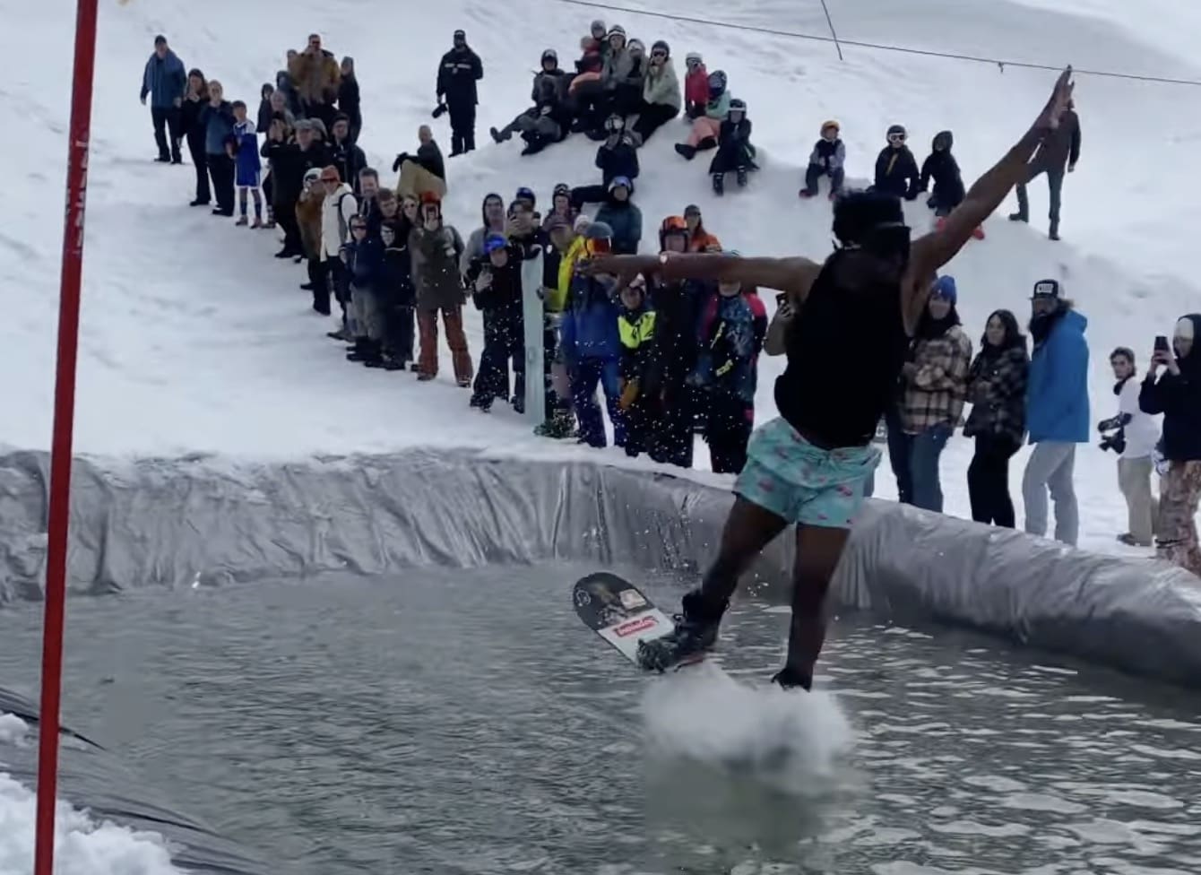 Snowboarder Face Plants Hard @ Kelly Canyon Pond Skim - Unofficial Networks