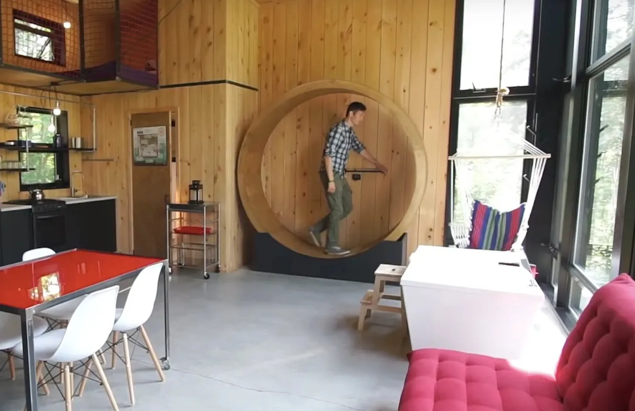 Off-Grid Home Uses Giant Hamster Wheel To Supplement Power Supply ...