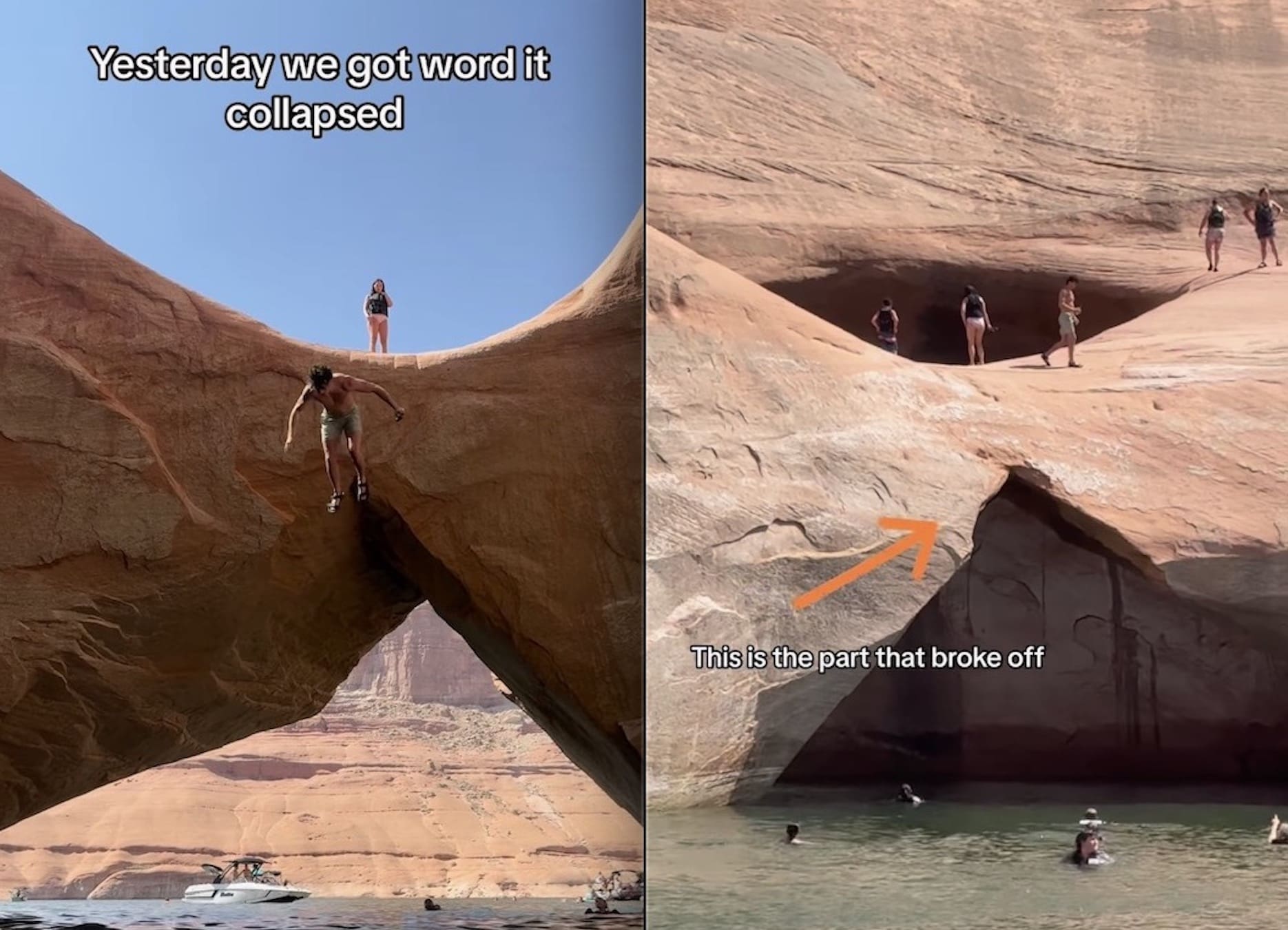 Iconic "Toilet Bowl" Arch Collapses @ Lake Powell - Unofficial Networks