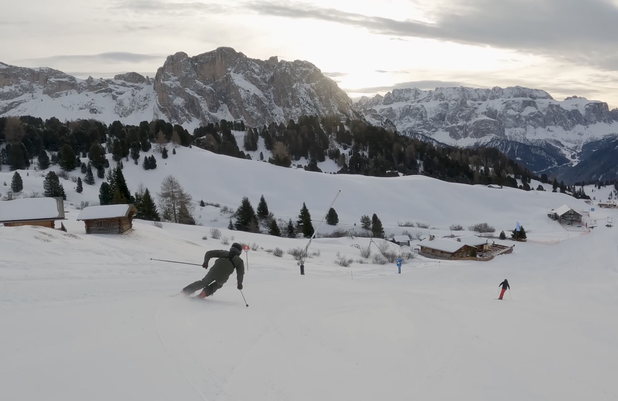 Skiing One of The Most Scenic Runs In The Italian Dolomites ...
