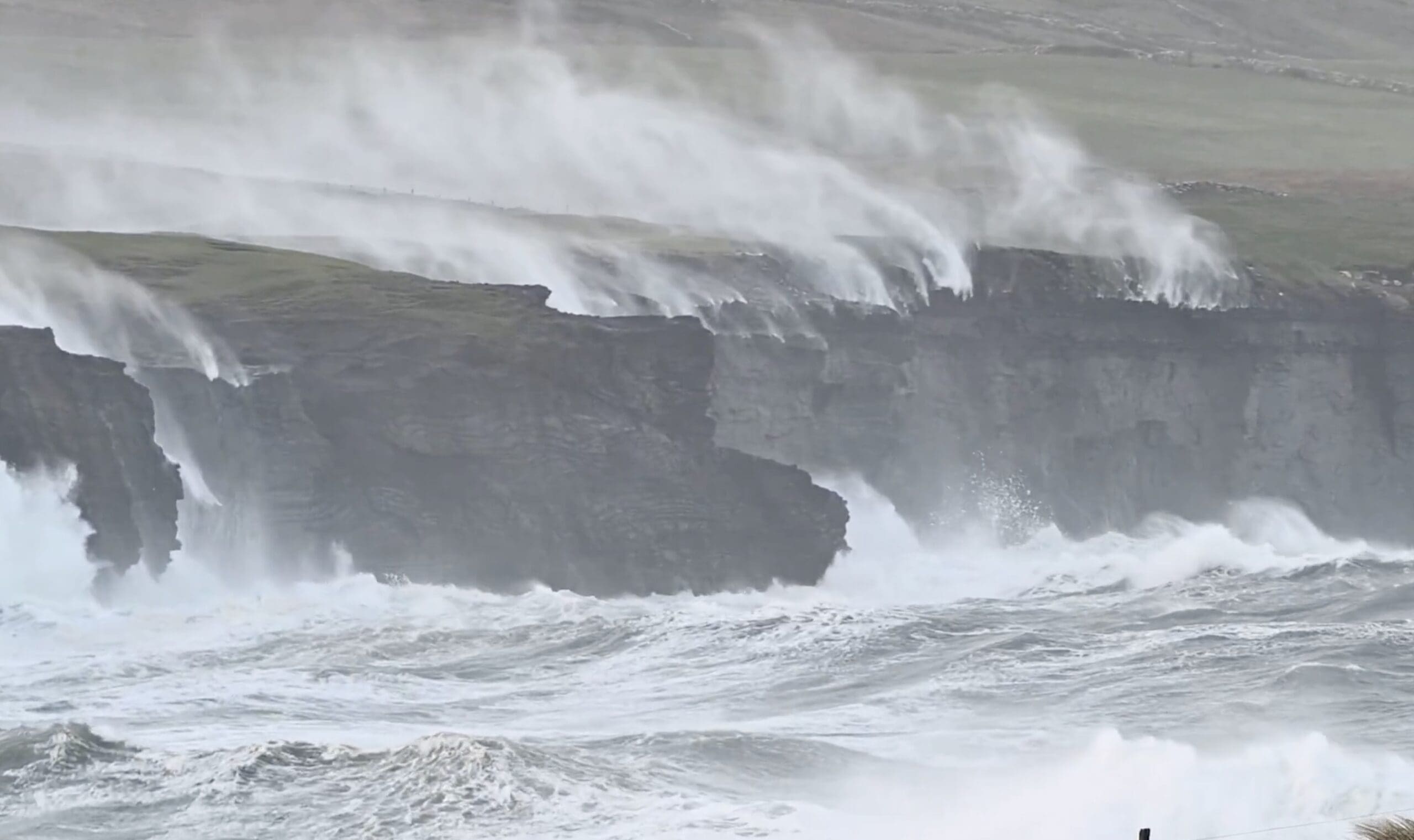 Reverse Waterfall Illusion Created By Strong Winds @ Ireland's Cliffs ...