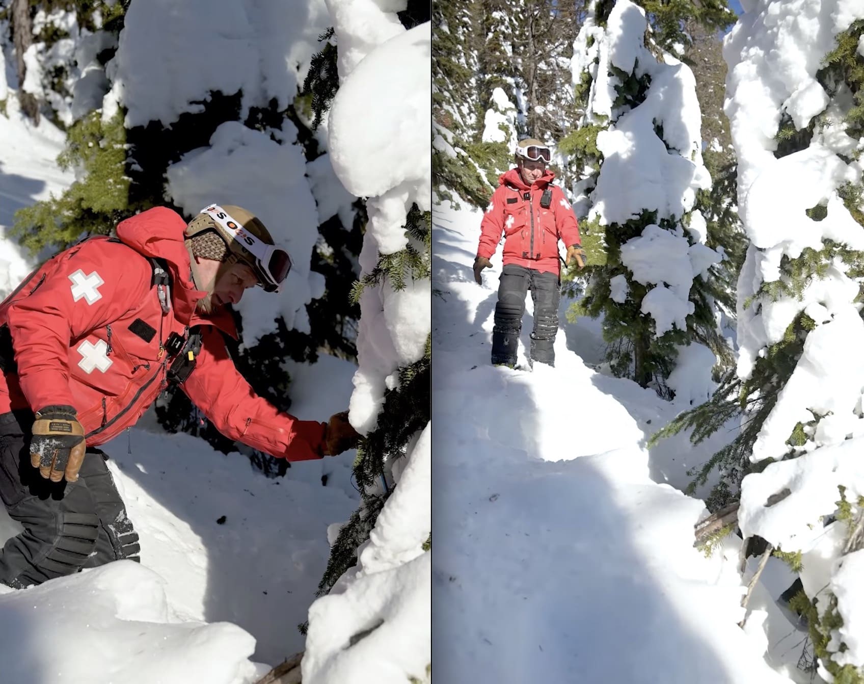 Schweitzer Mountain Ski Patrol Demonstrate The Dangers Of Tree Wells ...
