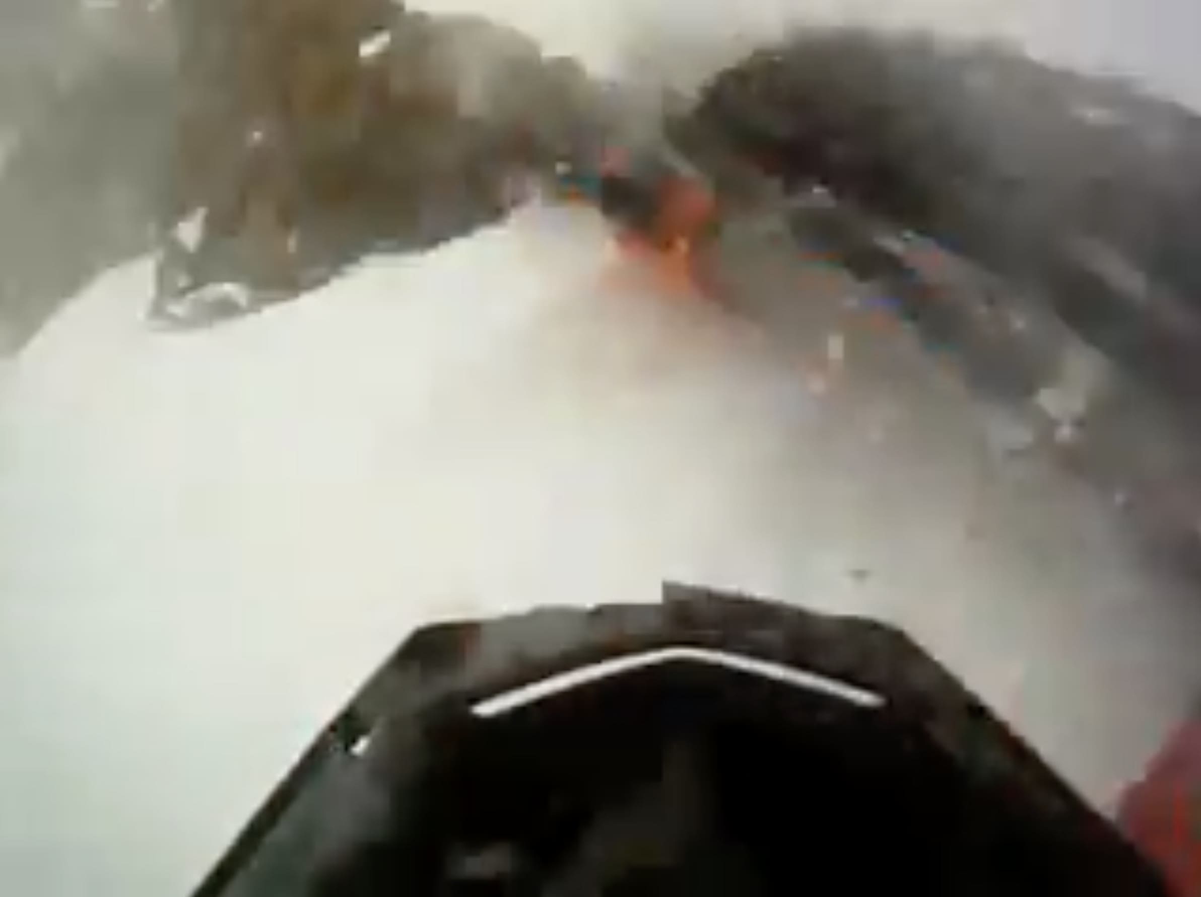 Snowmobile Chases Rider Down The Mountain After Epic Wipeout ...