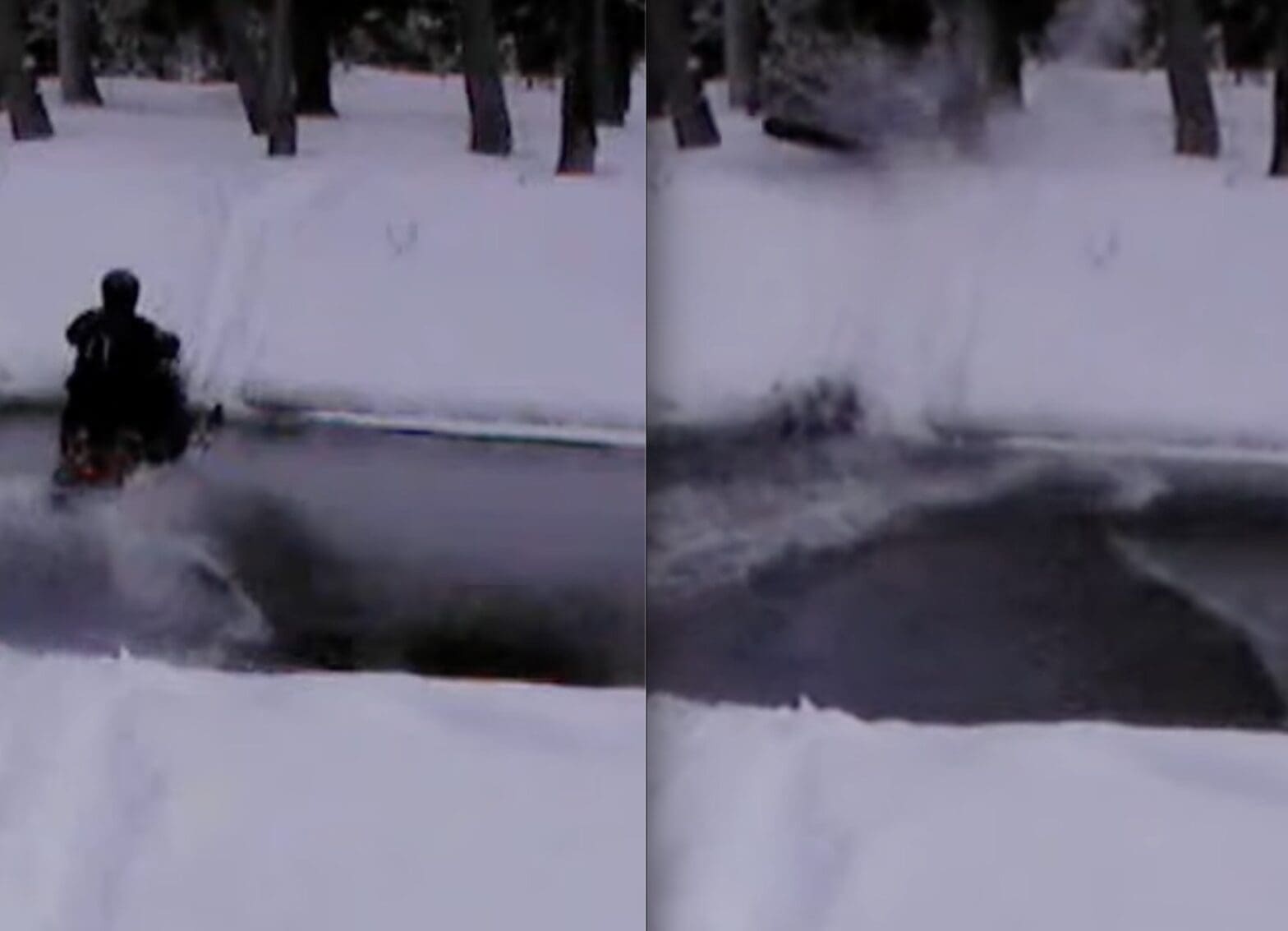 Snowmobile Slams Into Tree After Successful River Crossing - Unofficial ...