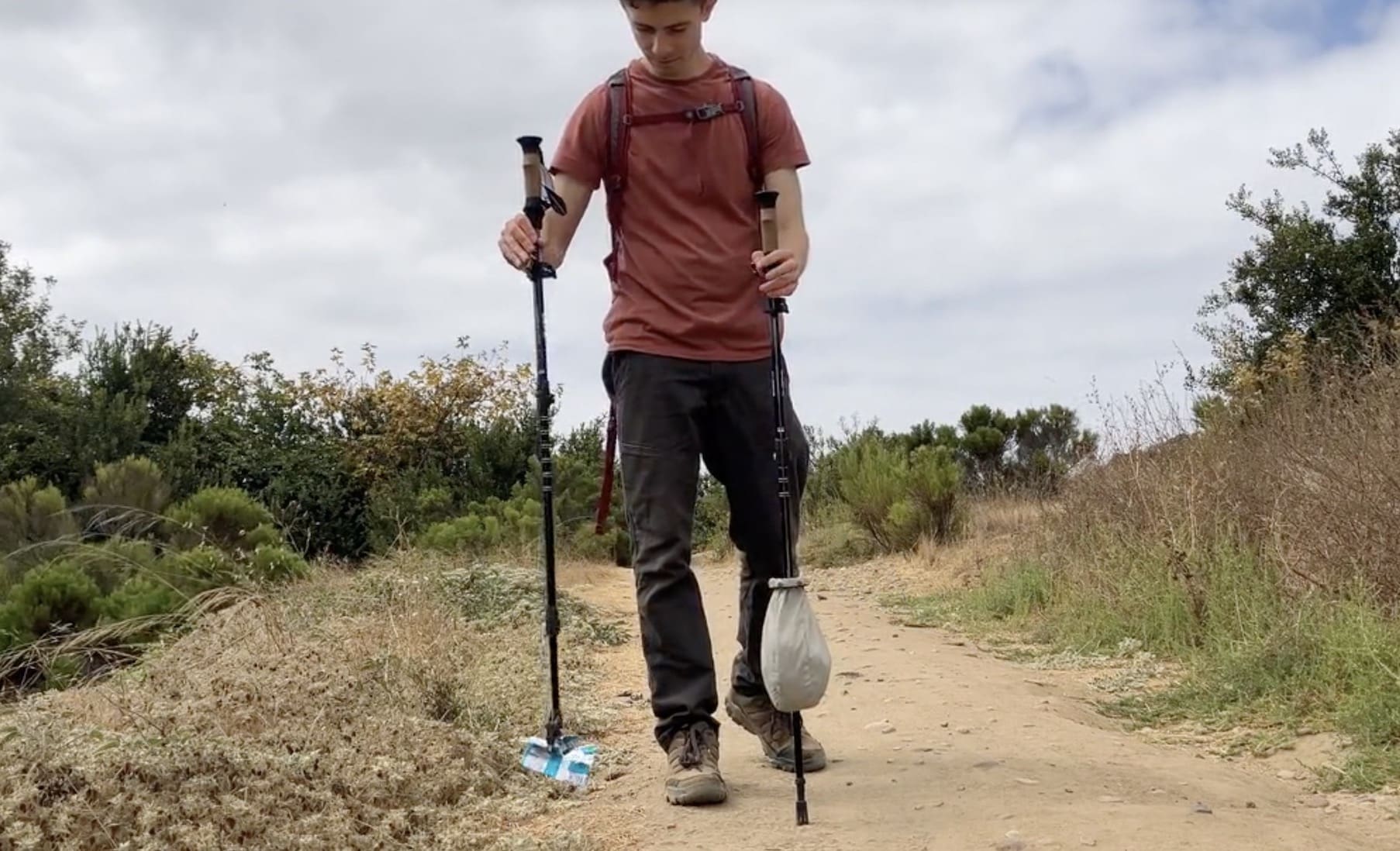 These Trekking Poles Make Cleaning Litter While Hiking Convenient ...