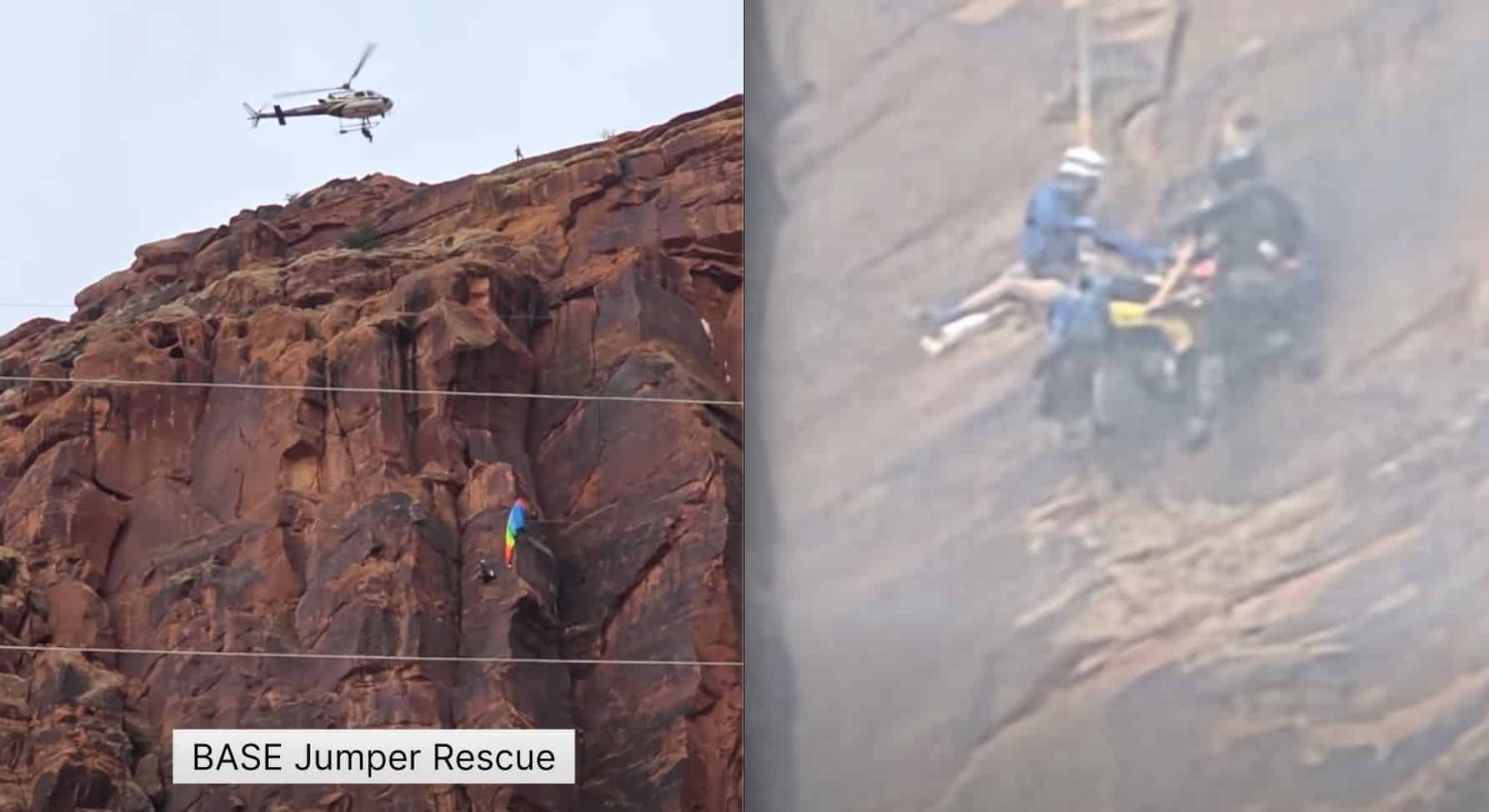 BASE Jumper Dangling From Cliff Face Rescue Near Moab - Unofficial Networks