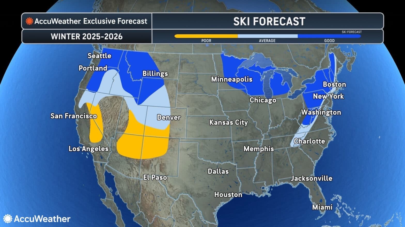 AccuWeather Issues U.S. Winter Forecast For 2025-26 Ski Season ...