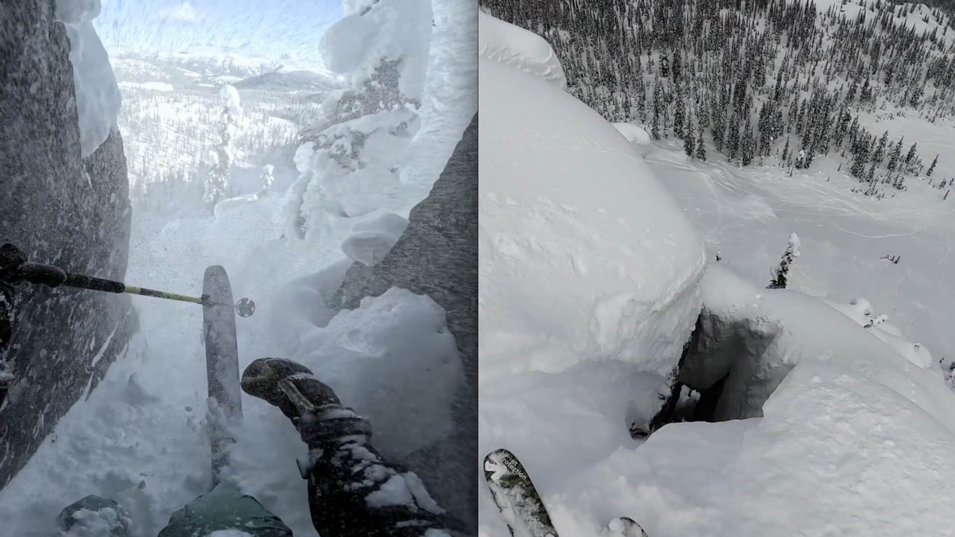 Professional Skier Falls Through 60-Foot Hole On The Side Of A Mountain ...
