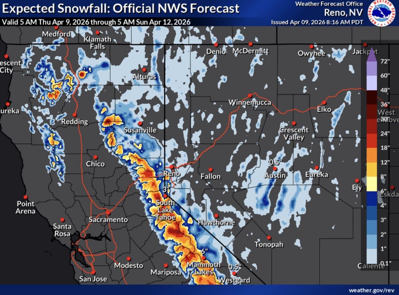 Major Sierra Nevada Winter Storm Watch Issued for This Weekend ...
