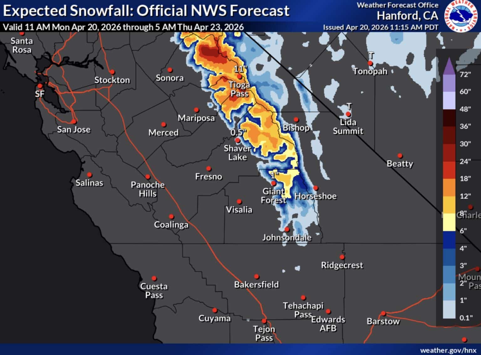 Winter Storm Warning Issued for Sierra Nevada, Cascades Ahead of Major ...