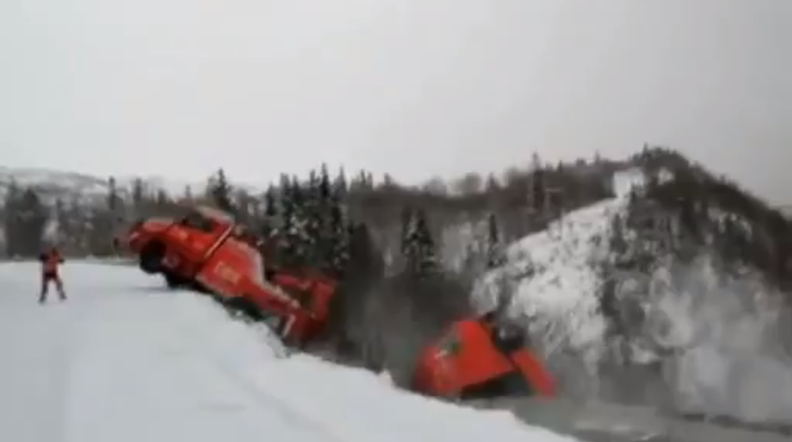 Truck Slides Off Cliff With Driver Still Inside | Miraculous Survival ...
