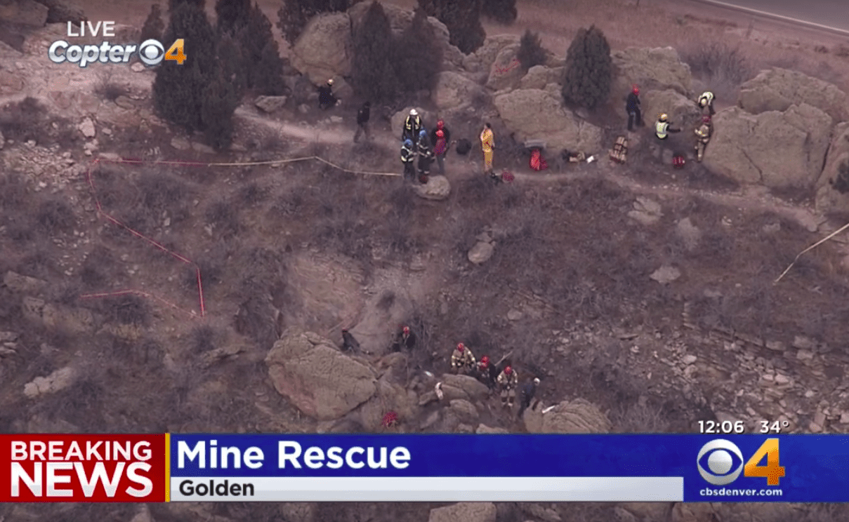 LIVE: Rescue Underway For Colorado Climber Trapped 300ft Down Mine ...
