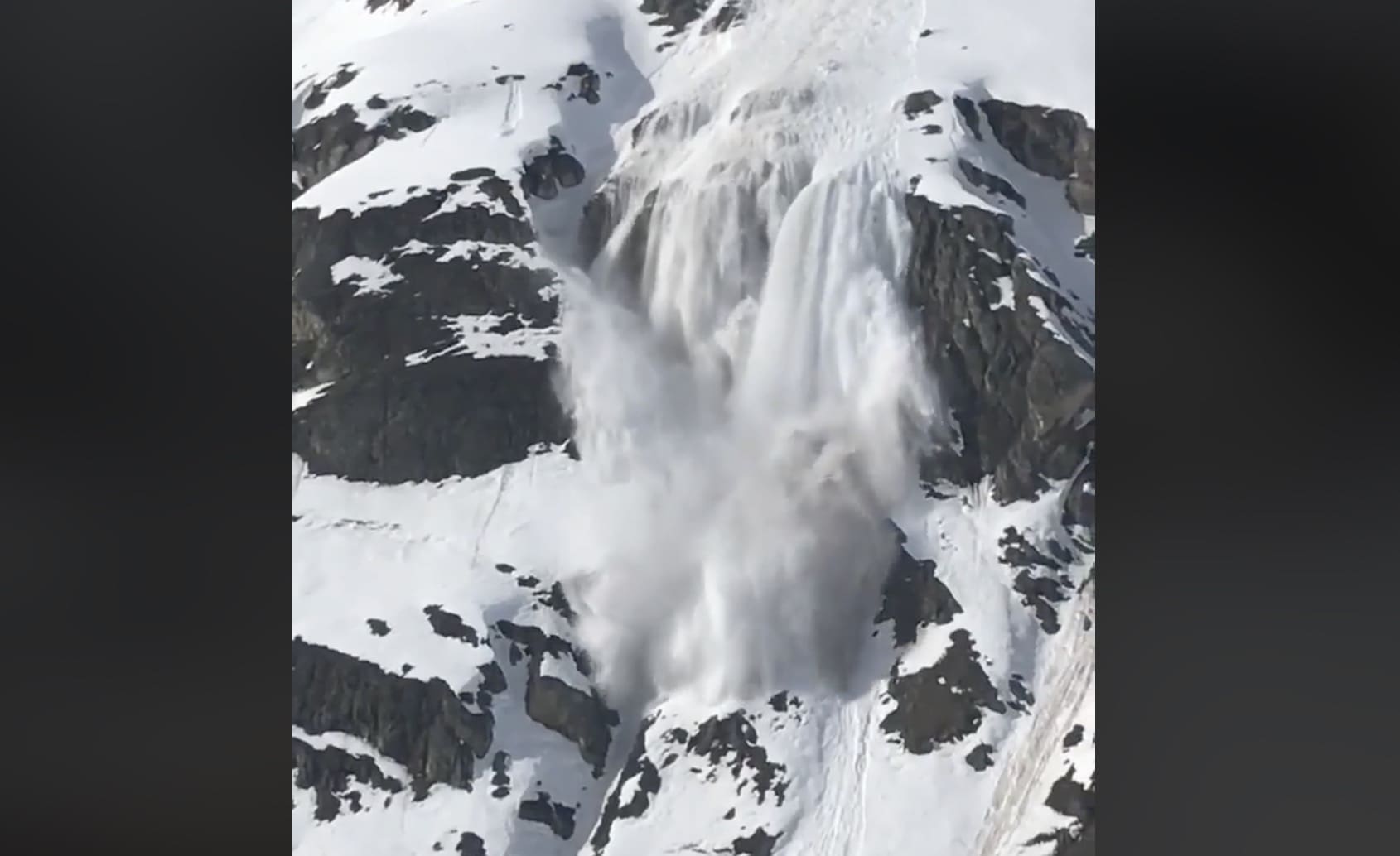 Traversing Skiers Avoid Approaching Avalanche By The Skin Of Their ...