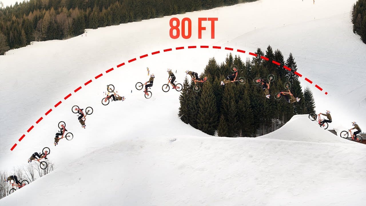 WATCH: 80ft Snow To Snow Double Backflip On Downhill Bike | Unofficial ...