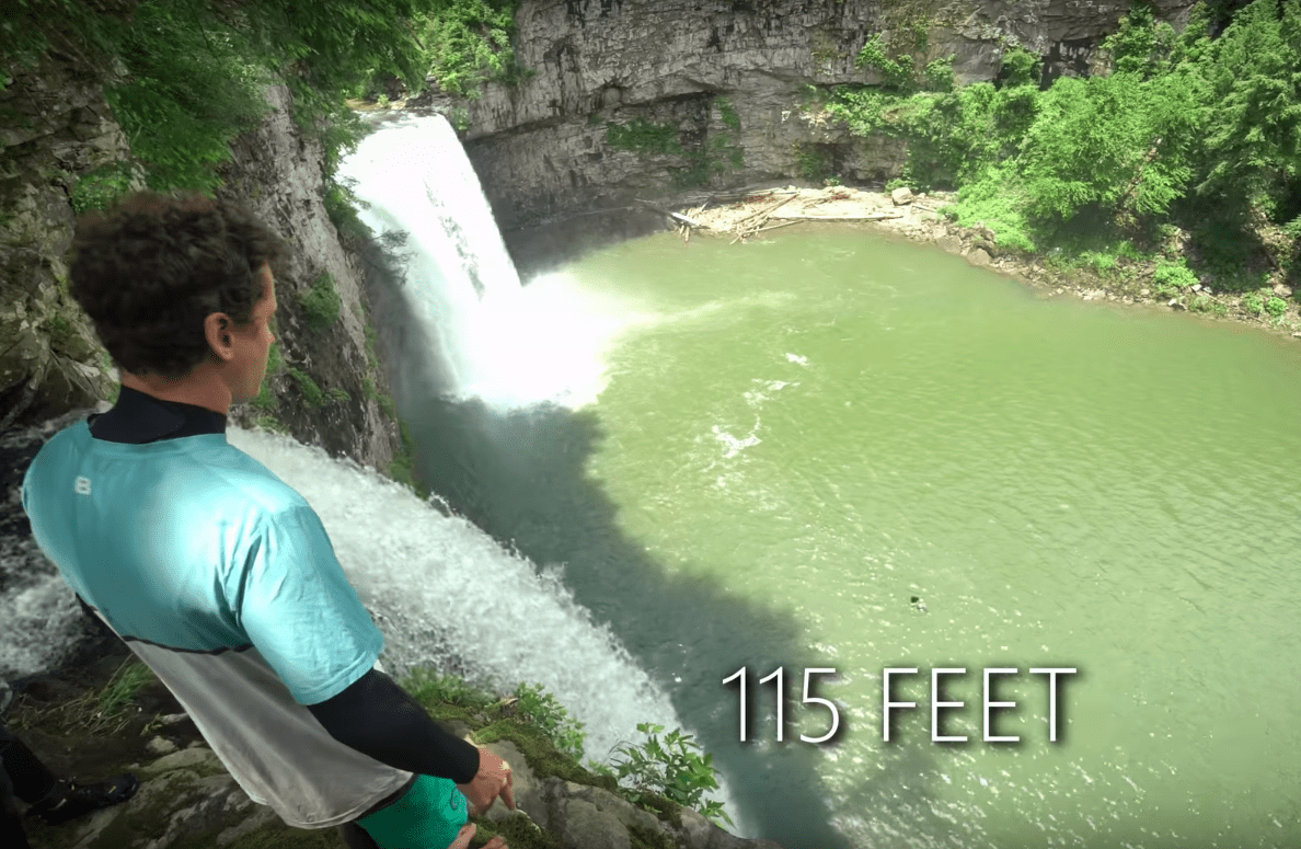 WATCH: 115ft Waterfall Cliff Jump In Tennessee