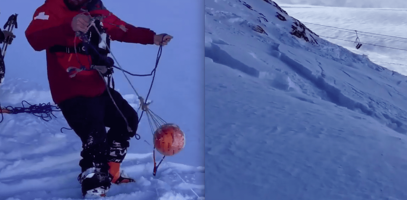 Avalanche Bomb On A Rope Trick @ La Parva, CHILE