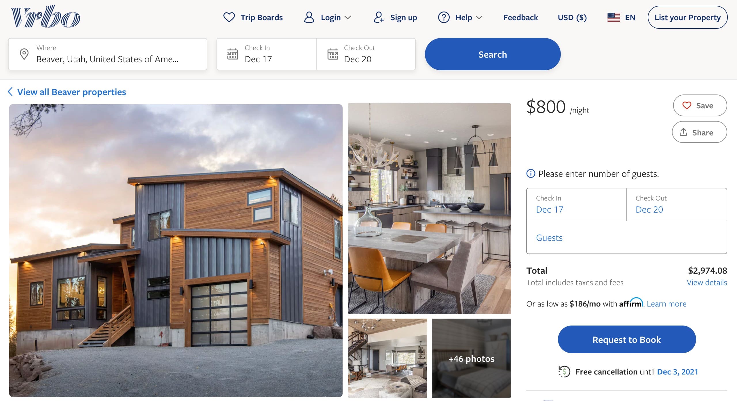 VRBO Luxury Cabin Comes With an Entire Ski Mountain