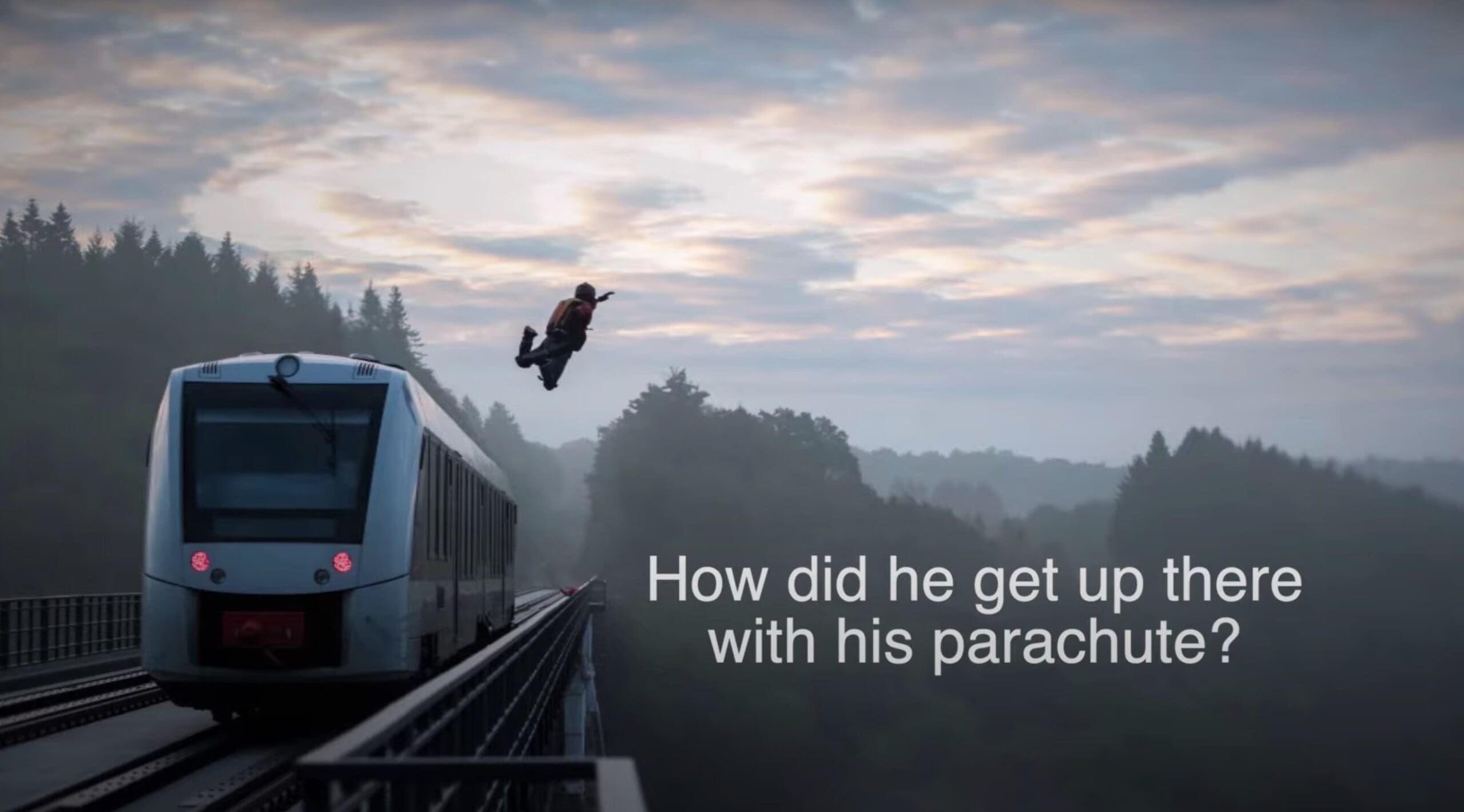 VIDEO: BASE Jumper Sends It From Moving Train