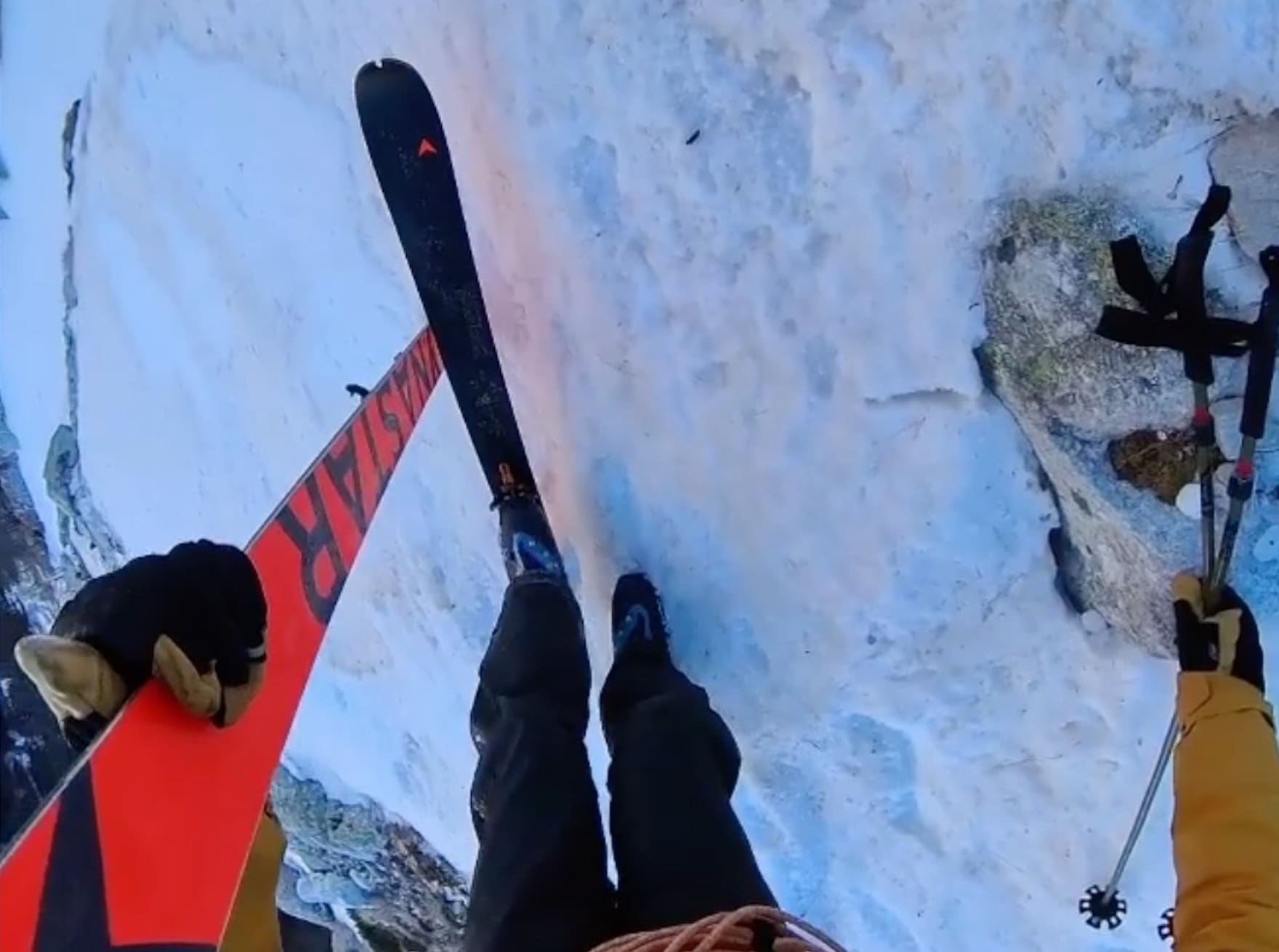 VIDEO: How To Put On Your Skis In Extremely Steep Terrain