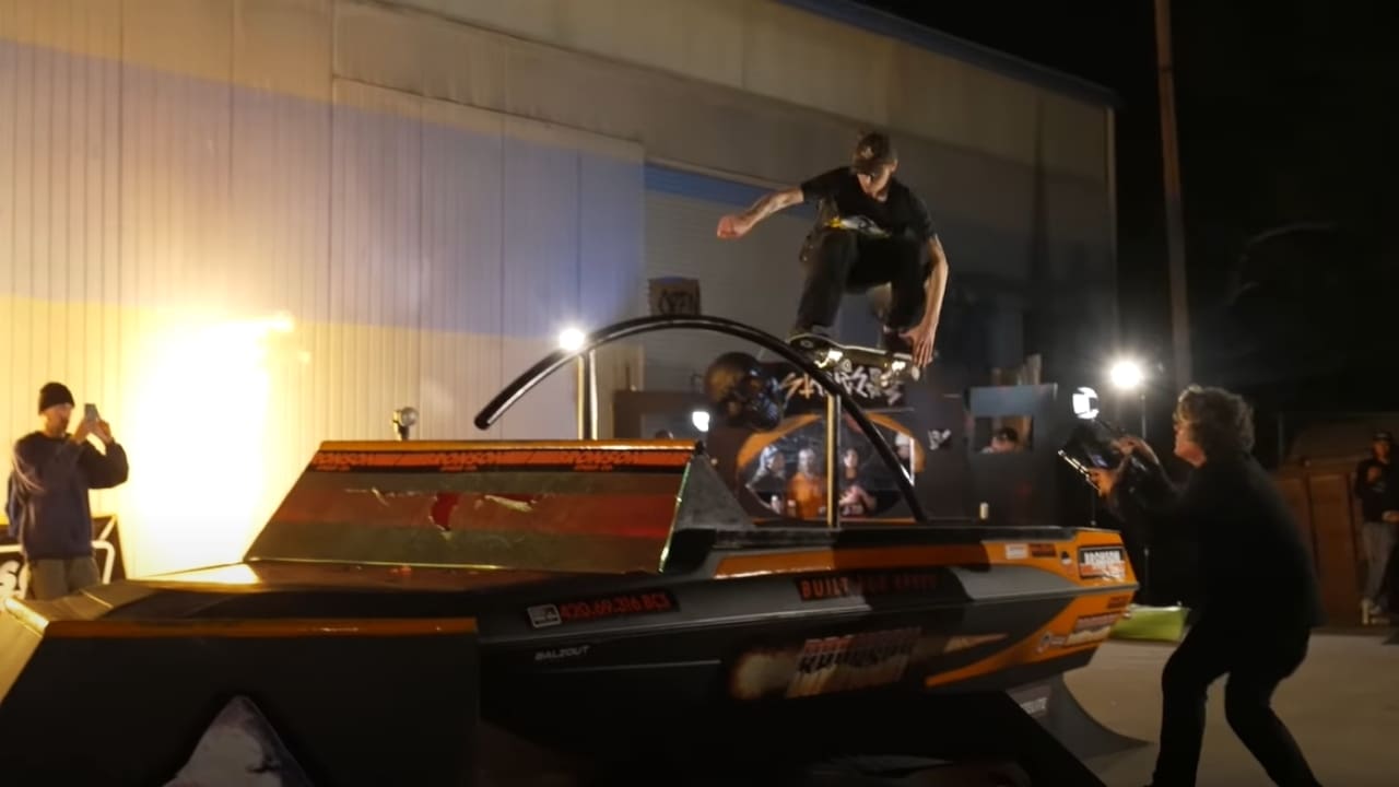 Skaters Session Speed Boat Turned Into Skatepark (Watch)