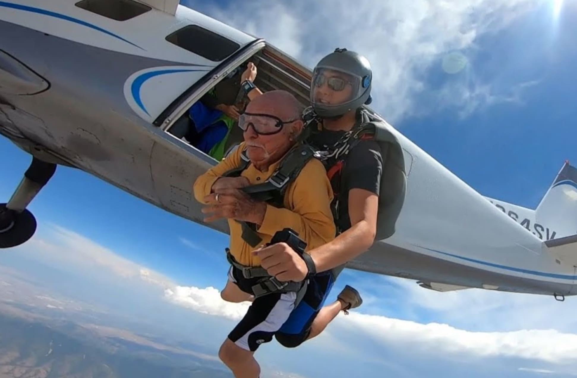 90-Year-Old Purple Heart Recipient Lives Out Skydiving Dream