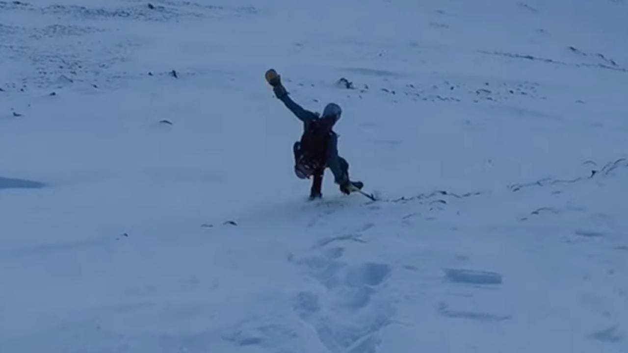 Climber Cheats Death By Self-Arresting On Dangerous Slope (Watch)