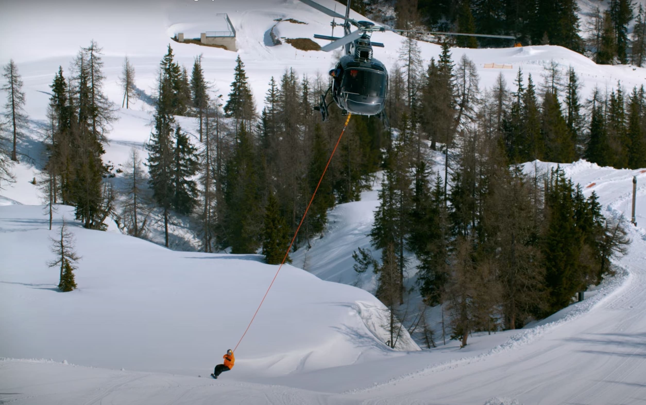 Helicopter, Rope, Handle…That’s One Way To Get Up A Ski Resort