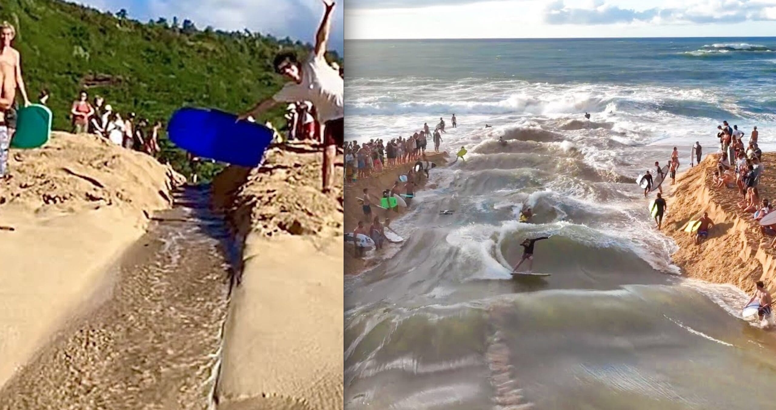 Hawaiian Locals Connect Overflowing River & Ocean With Spectacular Results