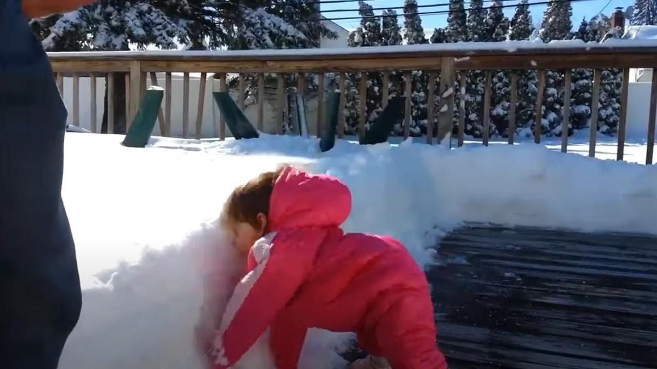 FUNNY: Baby Faceplants Into Snow