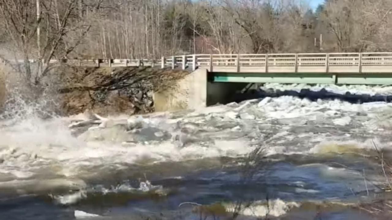 WATCH: Man Captures Moment Ice Dam Breaks on Vermont River