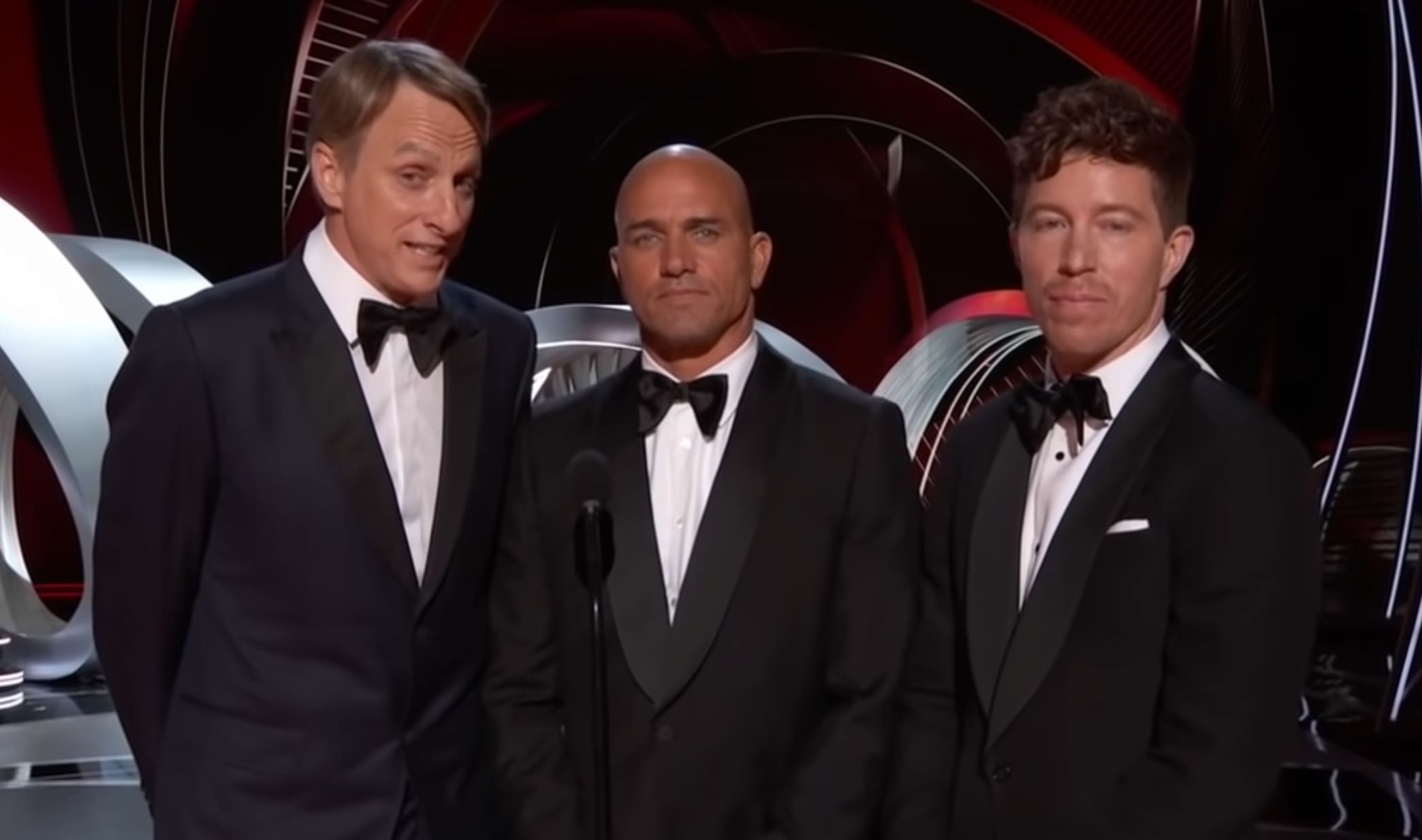 Tony Hawk, Kelly Slater and Shaun White Honor James Bond At The Oscars