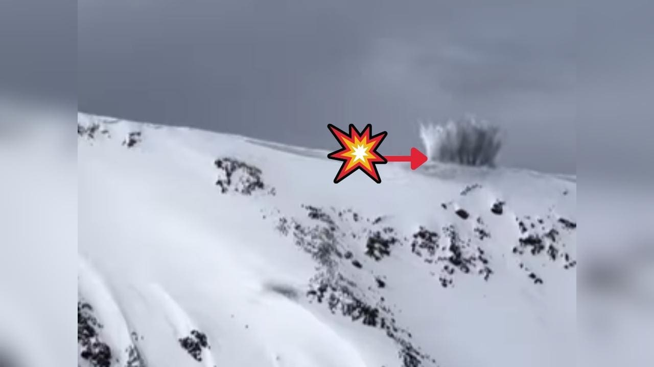 Ski Patrollers Trigger Satisfying Cornice Avalanche With Explosives