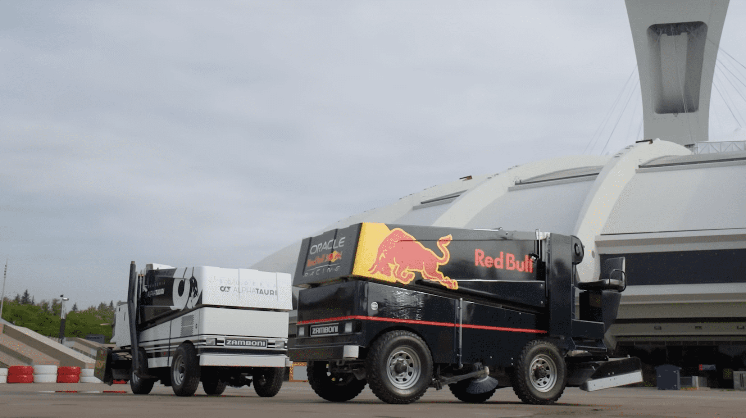 Formula 1 Drivers Compete In Iconic Zamboni Race (Video)