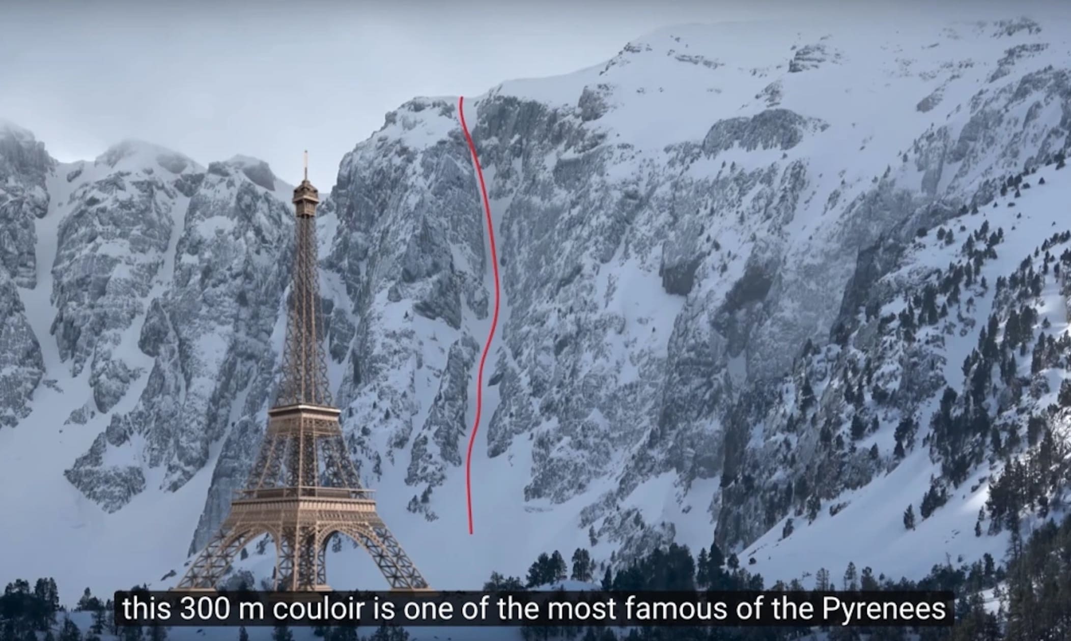 Classic Ski Line Down The French Pyrenees