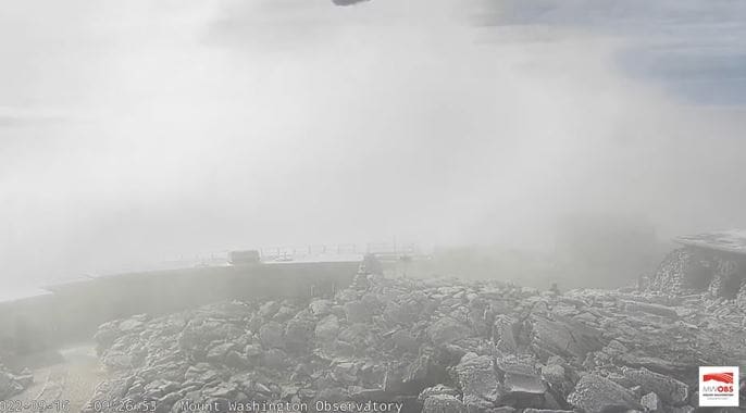 Mount Washington, NH Blasted By Summer Rime Ice
