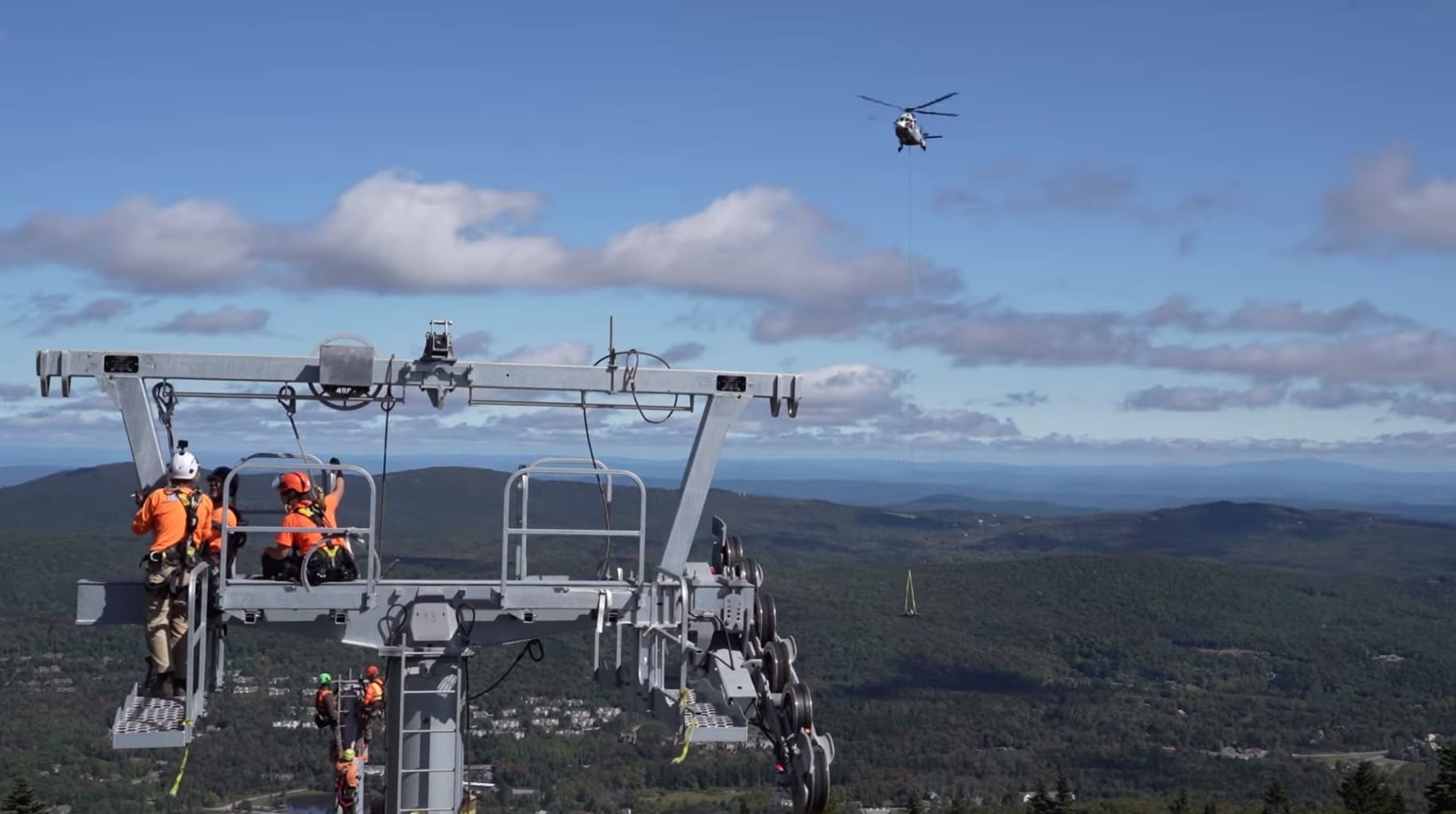 WATCH: Mount Snow Flies In Its New Lift Towers