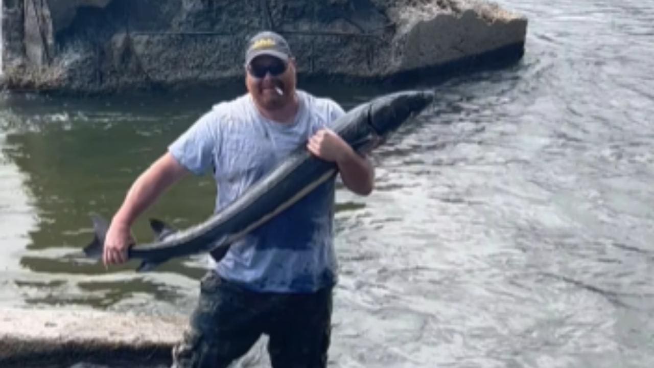 Cig-Rippin’ Wisconsinite Catches HUGE Sturgeon With Bare Hands (Watch)