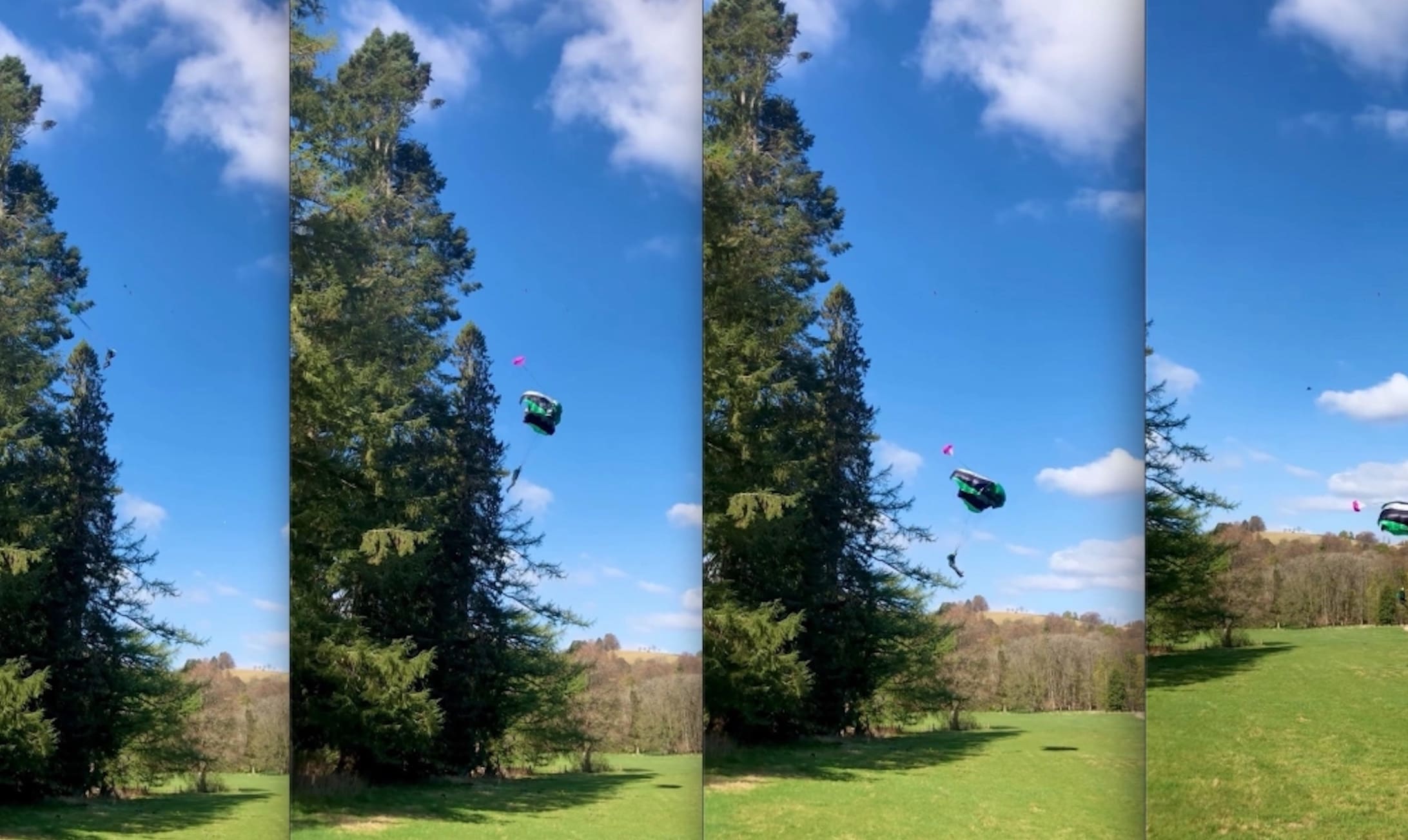 BASE Jumping From A Tree Seems Gratuitously Risky (115ft To The Deck)
