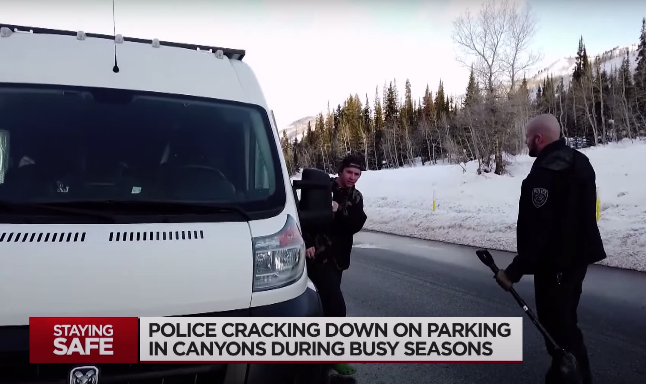 Utah Officers Enforcing Canyon Parking After Cars Blocked Off…