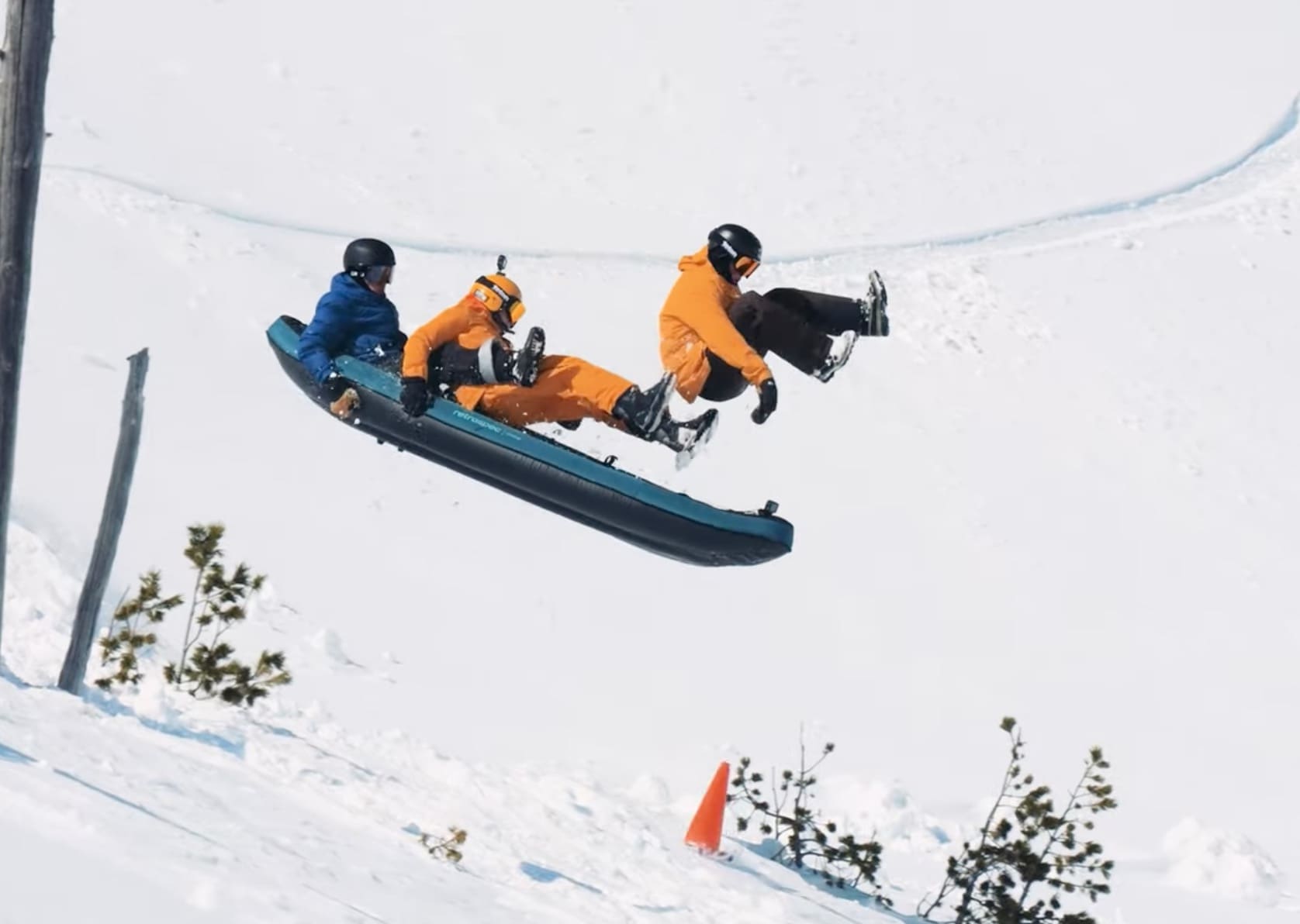 YouTubers Jump Inflatable Kayak To Recreate Viral Video From Sun Valley