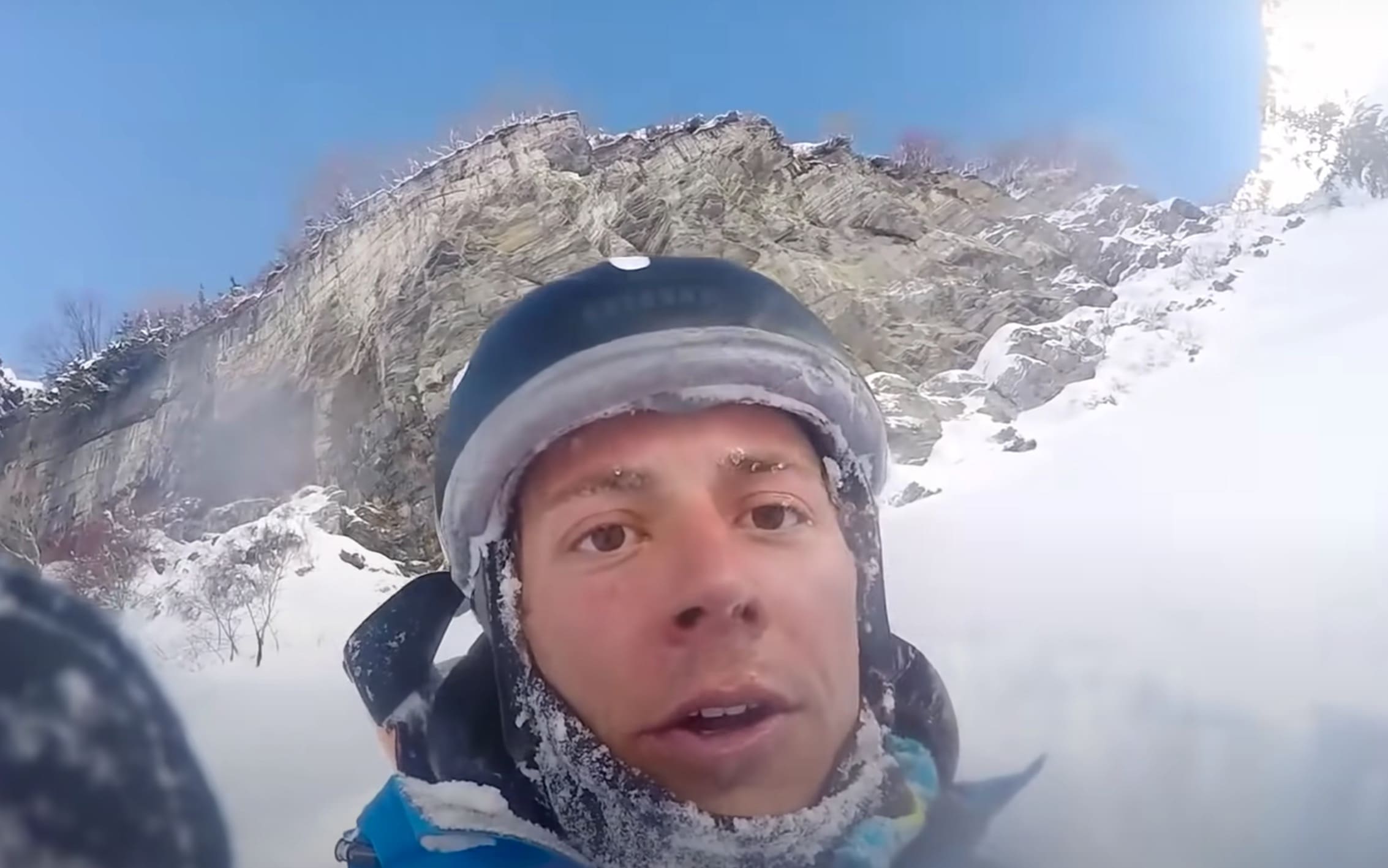 Video Skier Miraculously Survives Falling Off 150 Foot Cliff