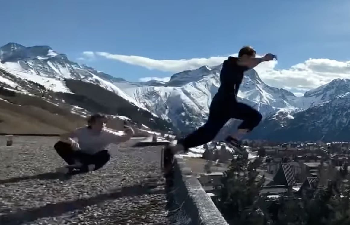 VIDEO: French Daredevil Jumps 60ft Into Frozen Ski Resort Swimming Pool